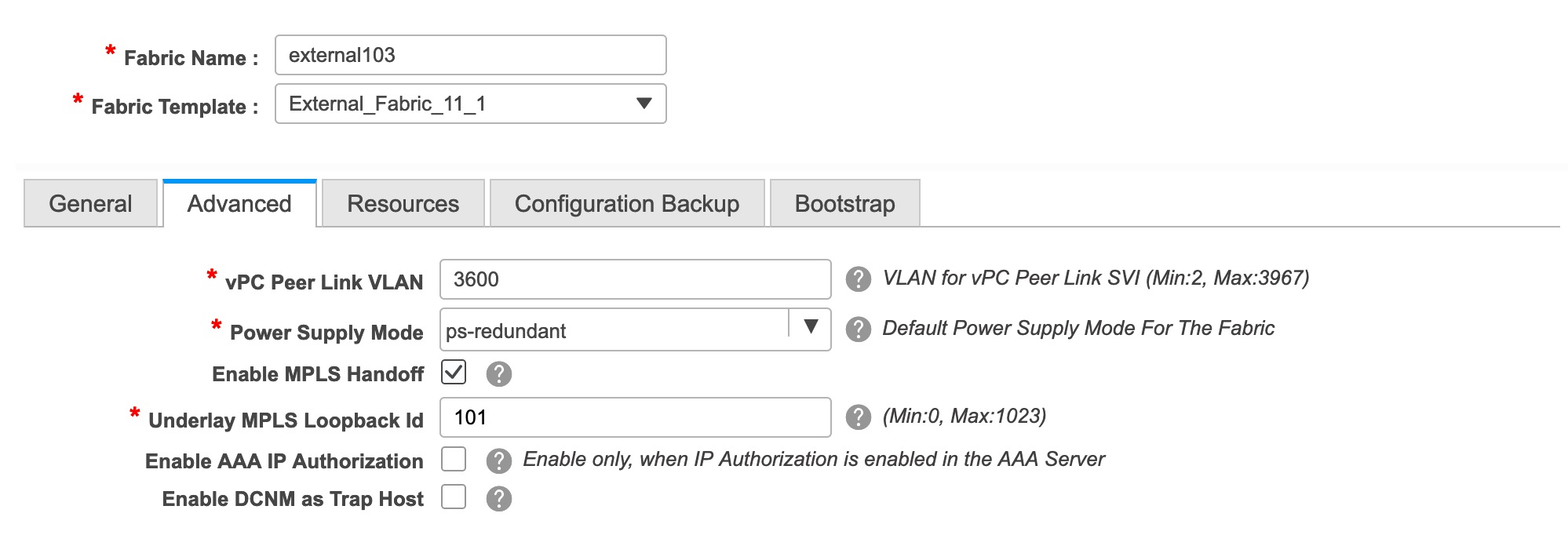 Cisco DCNM LAN Fabric Configuration Guide, Release 11.5(x) - MPLS SR and LDP Handoff [Cisco ...