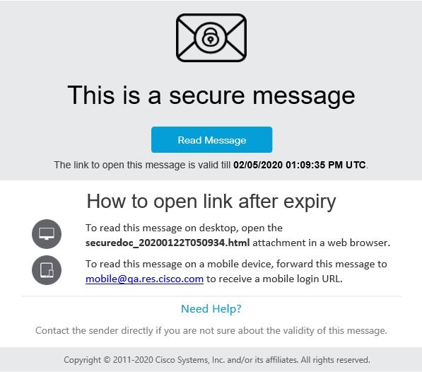 Cisco Secure Email Encryption Service 6.2 Recipient Guide - Opening Your First Secure Message ...