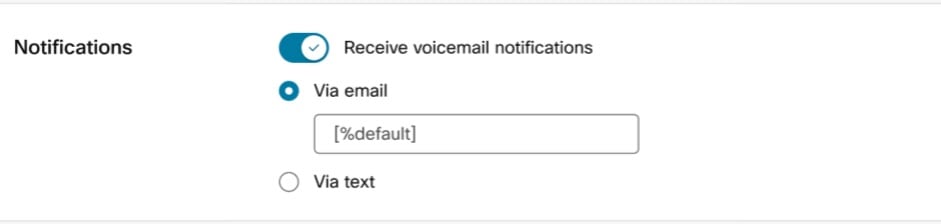 Configure and manage voicemail settings for a Webex Calling user