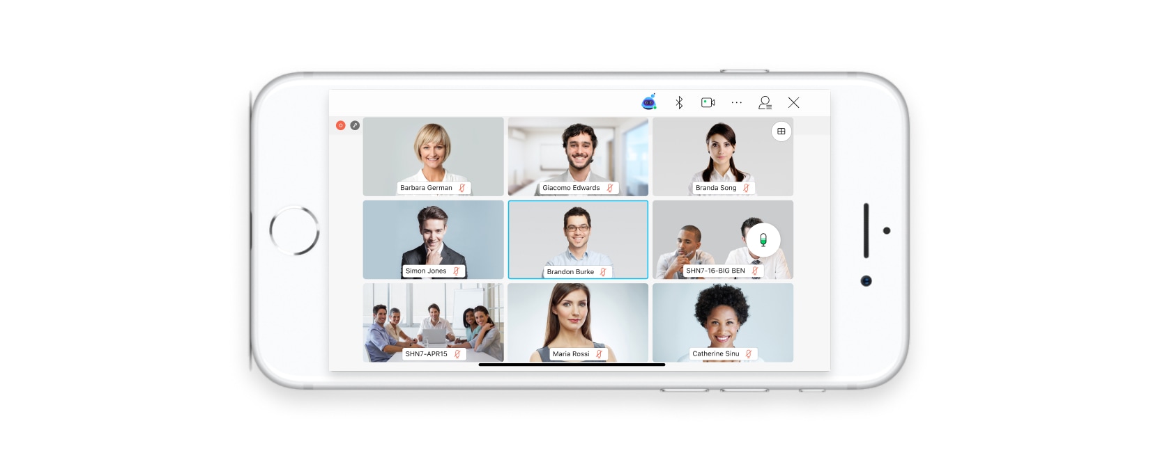 Grid view layouts for the Webex Meetings mobile app