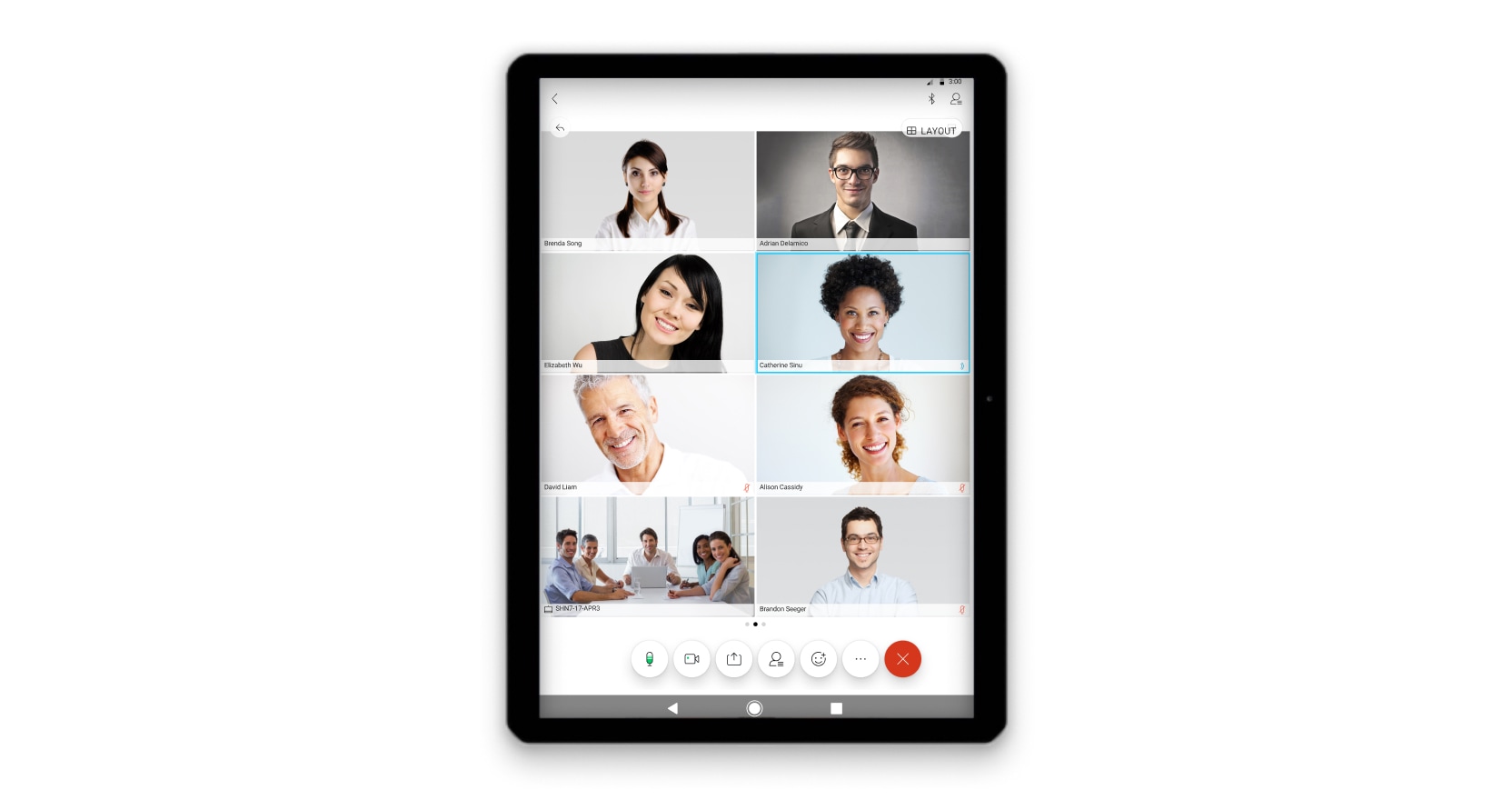 Grid view layouts for the Webex Meetings mobile app