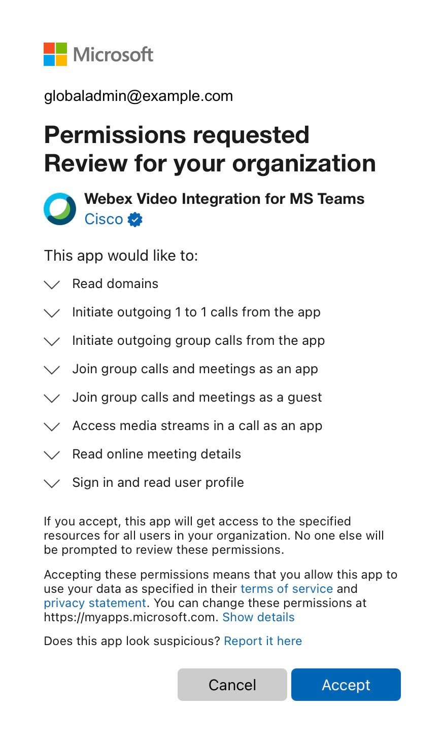 Microsoft Teams 向け Cisco Webex ビデオ統合（CVI）の展開