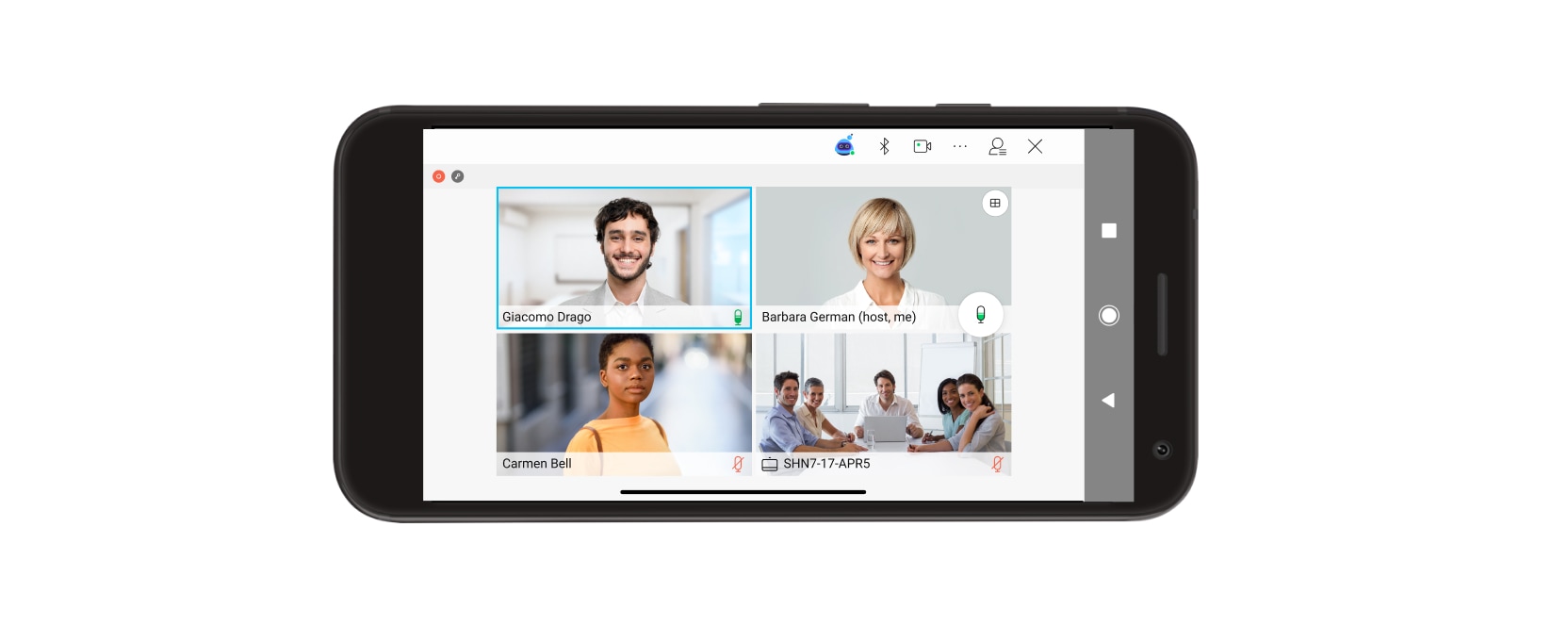 Grid view layouts for the Webex Meetings mobile app