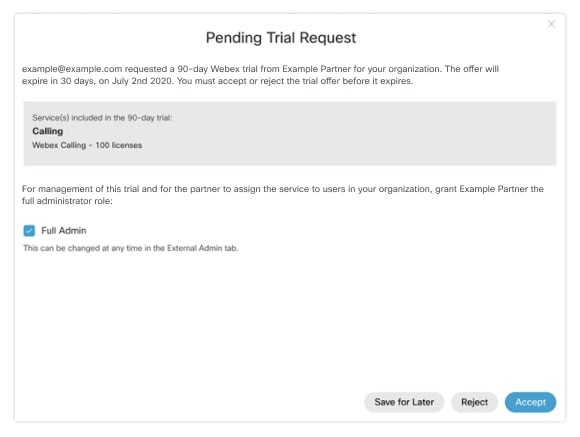 Start and Manage Webex Enterprise Trials in Webex Partner Hub