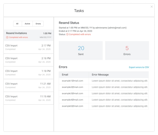 Administration - Webex Control Hub에서 초대장 이메일 일괄 재발송