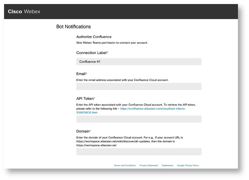 Webex - Webex | Confluence Cloud Bot