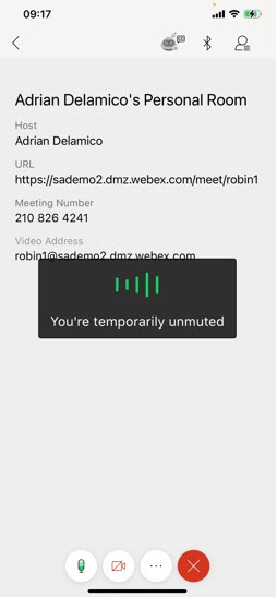 Webex Meetings mobile app (iOS) updates overview
