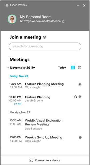 List of features for Webex Meetings 40.11 to 41.2