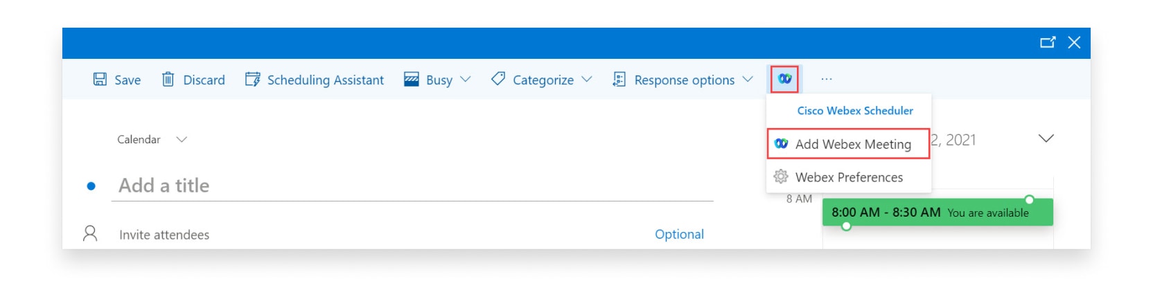 Schedule and join meetings with Webex Scheduler for Microsoft Outlook
