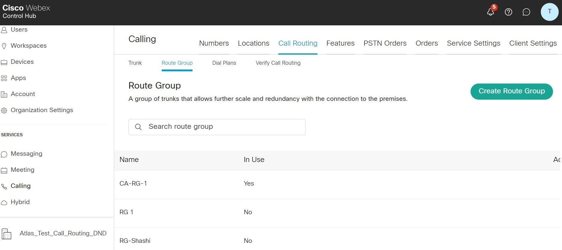Configure Trunks, Route Groups, and Dial Plans for Webex Calling