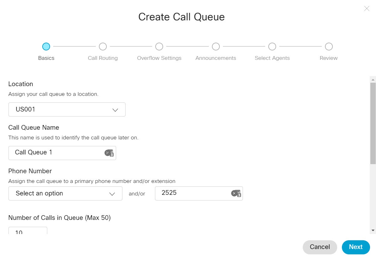 Manage call queues in Control Hub