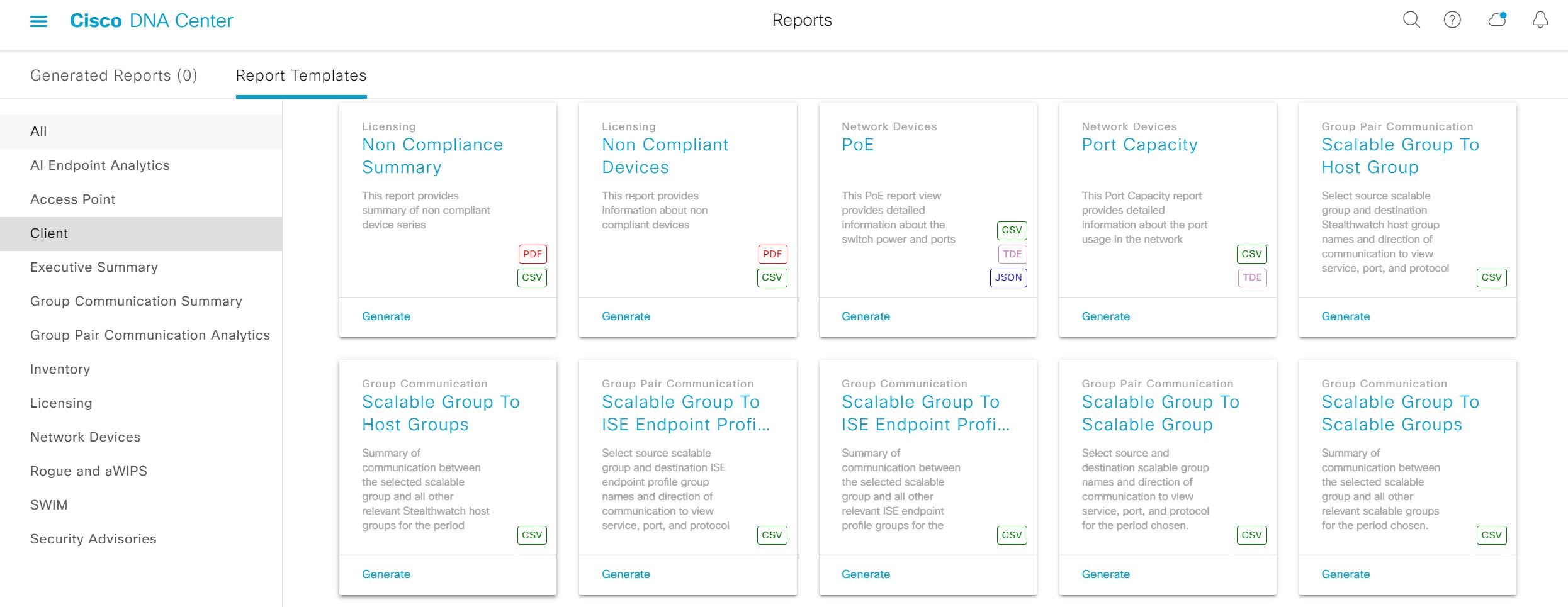 Cisco DNA Center Platform User Guide, Release 2.3.2 - Reports [Support ...