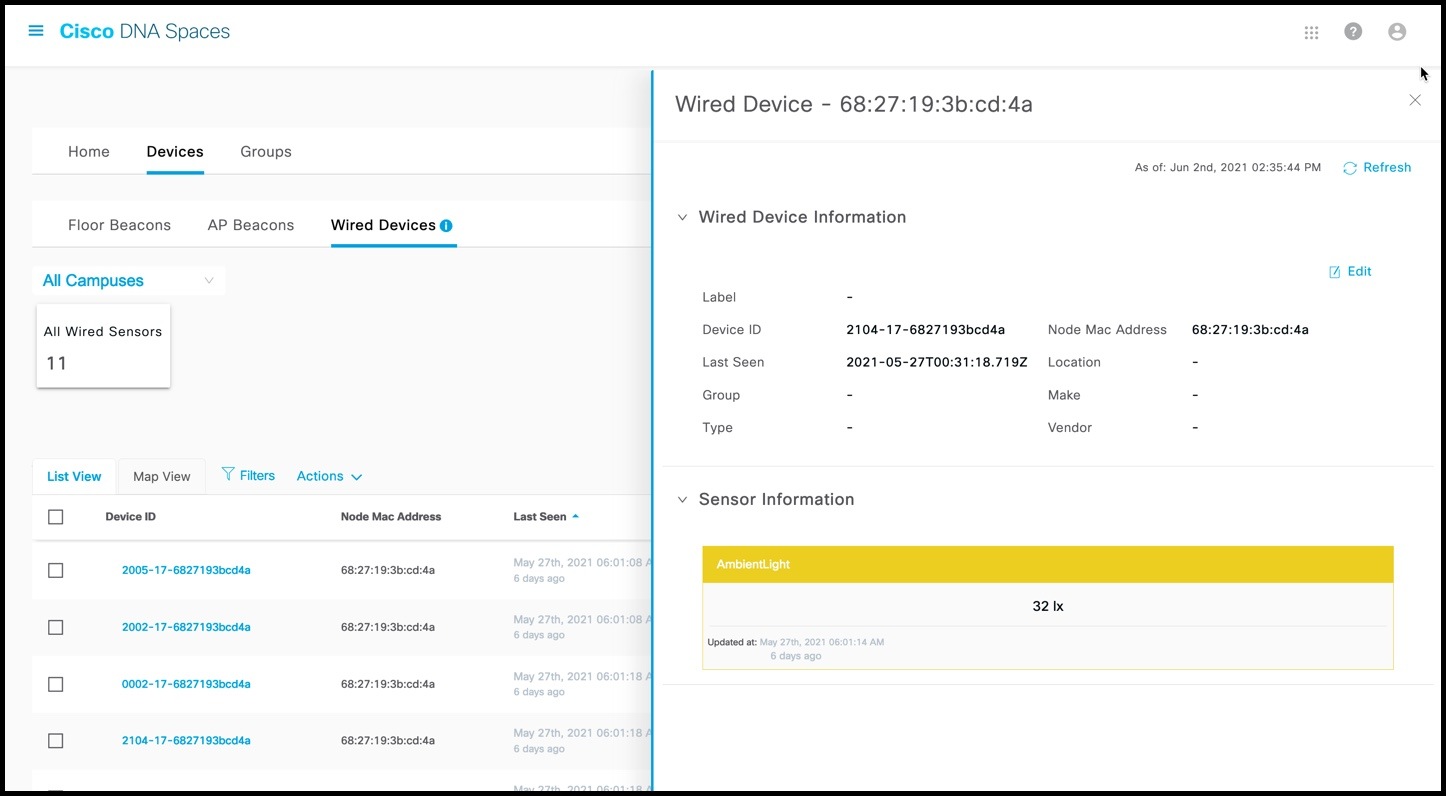 Cisco Spaces: IoT Service Configuration Guide (Wired) - Sensors and ...