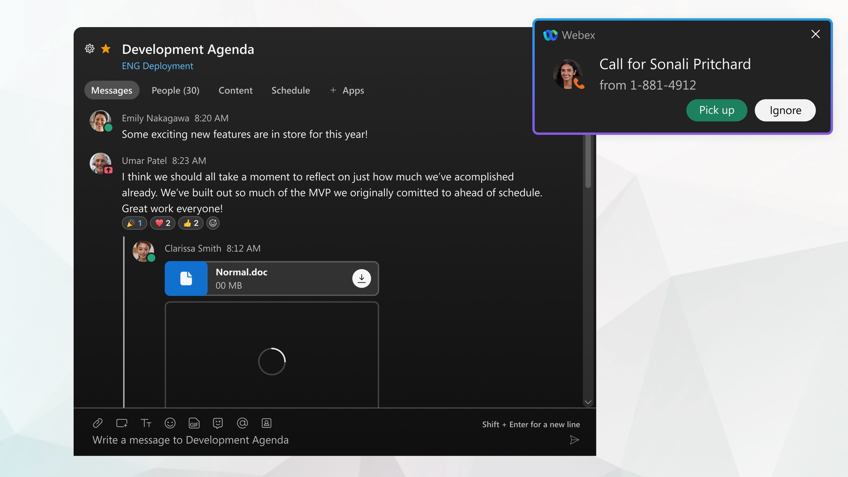 Webex App | Pick up someone else's phone call
