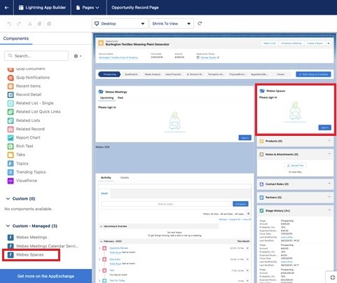 Integrate Salesforce with Webex App