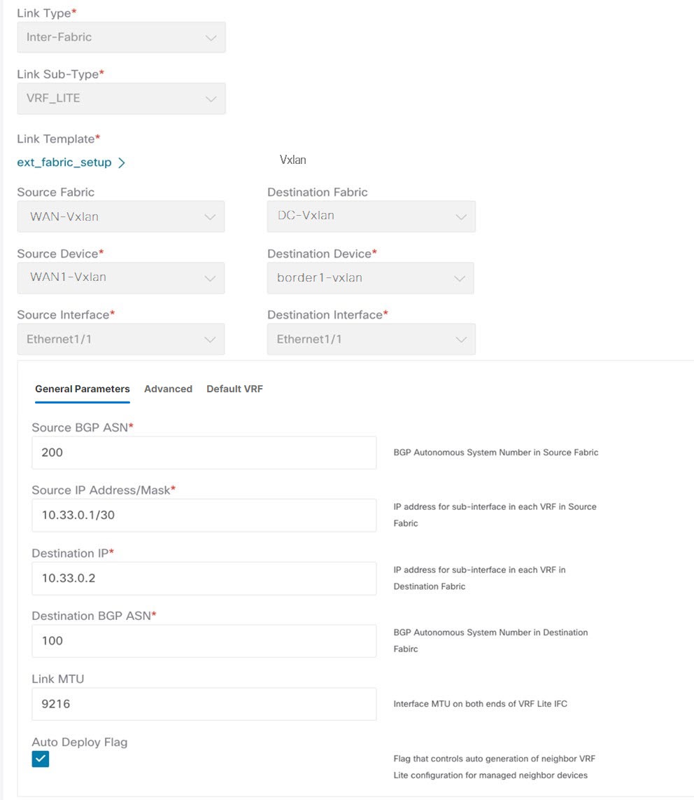 Cisco NDFC Fabric Controller Configuration Guide, Release 12.0.x - VRF Lite [Cisco Nexus ...
