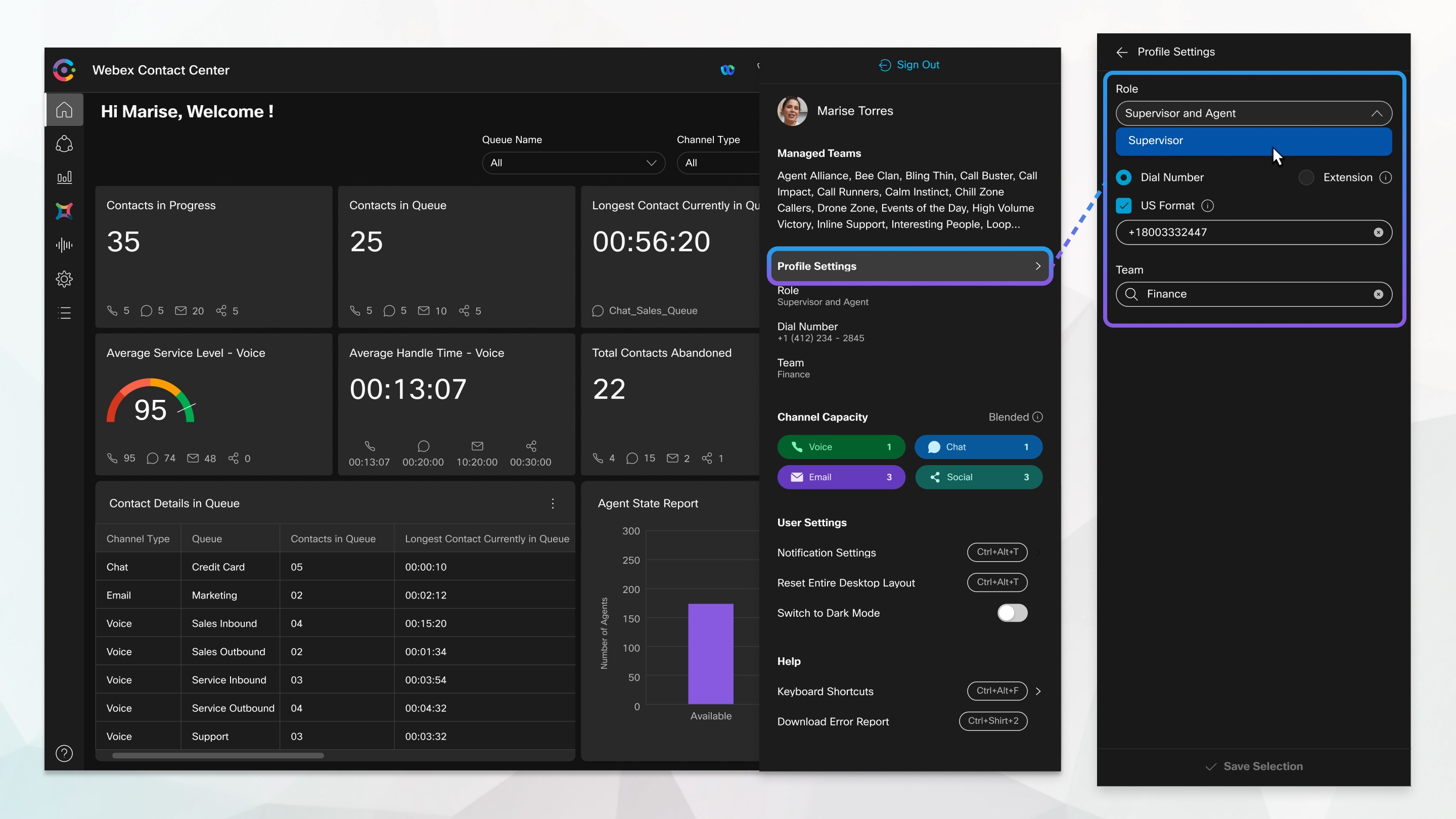 Change your role in Supervisor Desktop
