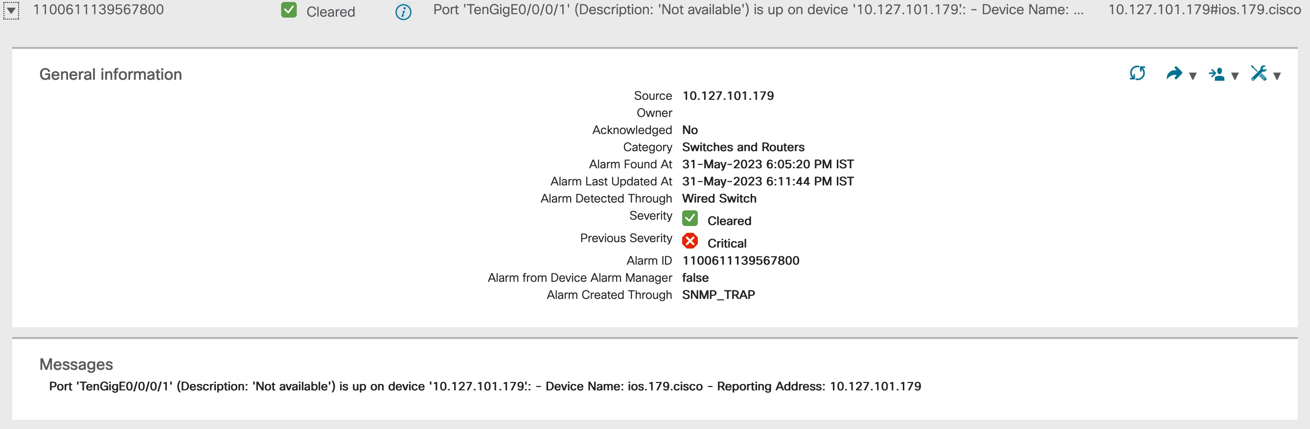 Cisco Evolved Programmable Network Manager 7.1 User and Administrator Guide - Monitor Alarms and ...