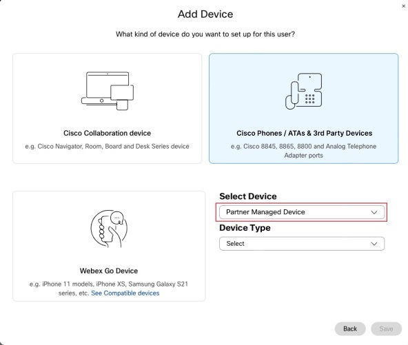 Add your partner managed device