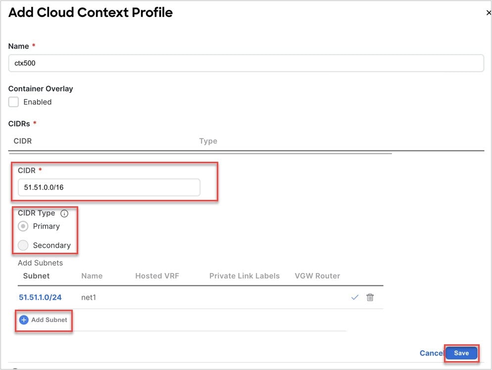 Configuring Multiple Vpcsvnets For Vrf Per Region Using Nexus Dashboard Orchestrator Cisco 