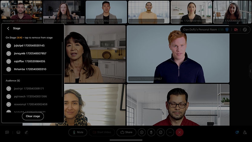 Move participant to stage