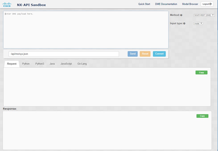 Cisco Nexus 9000 Series Nx Os Programmability Guide Release 104x Nx Api Developer Sandbox 